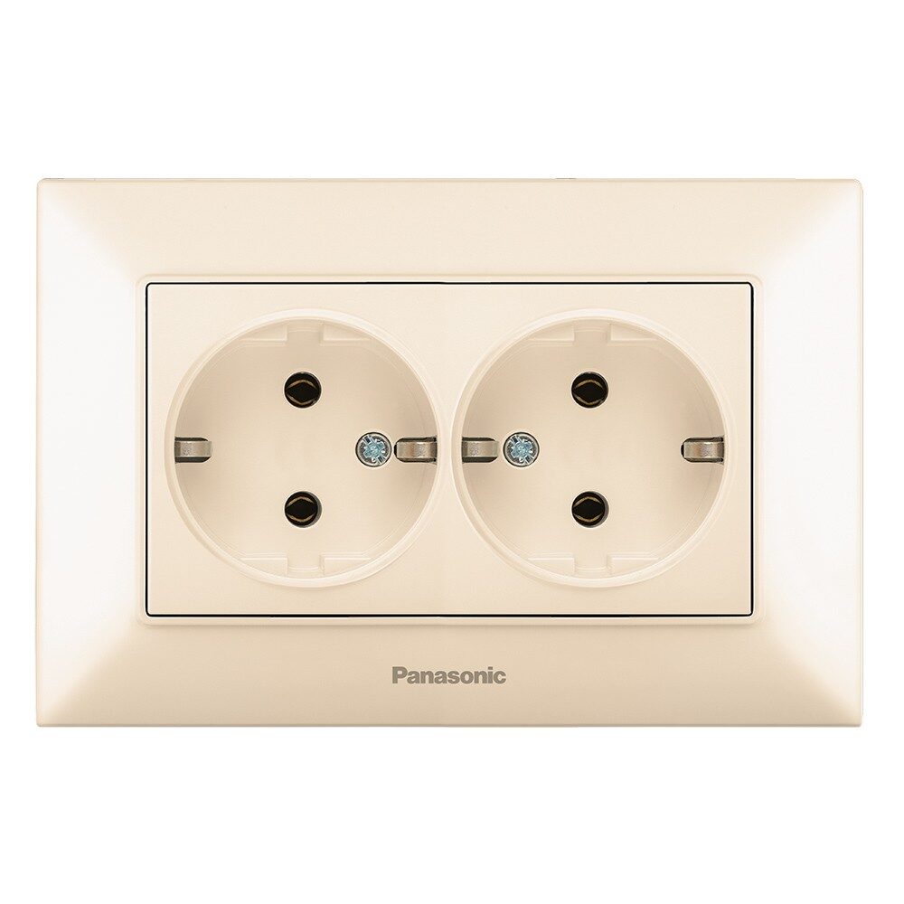 Priza schuko dubla 16a arkedia slim bej panasonic - eMAG.ro