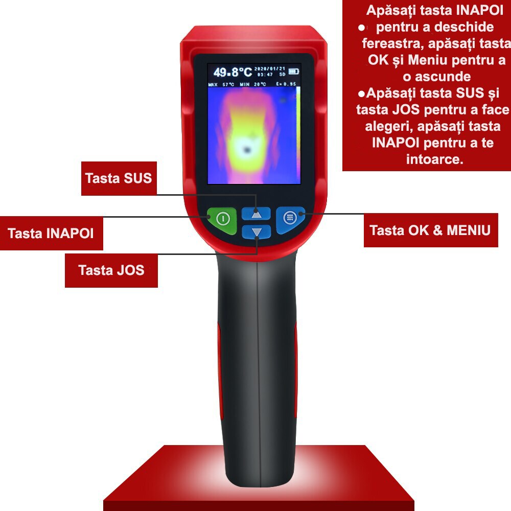 Camera termica digitala ZEQAS, interval masurare 0 400 °C, baterie 2600 ...