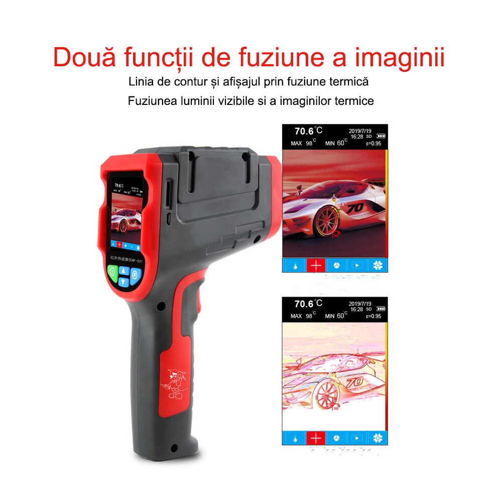 Camera termica digitala ZEQAS, interval masurare 0 400 °C, baterie 2600 ...