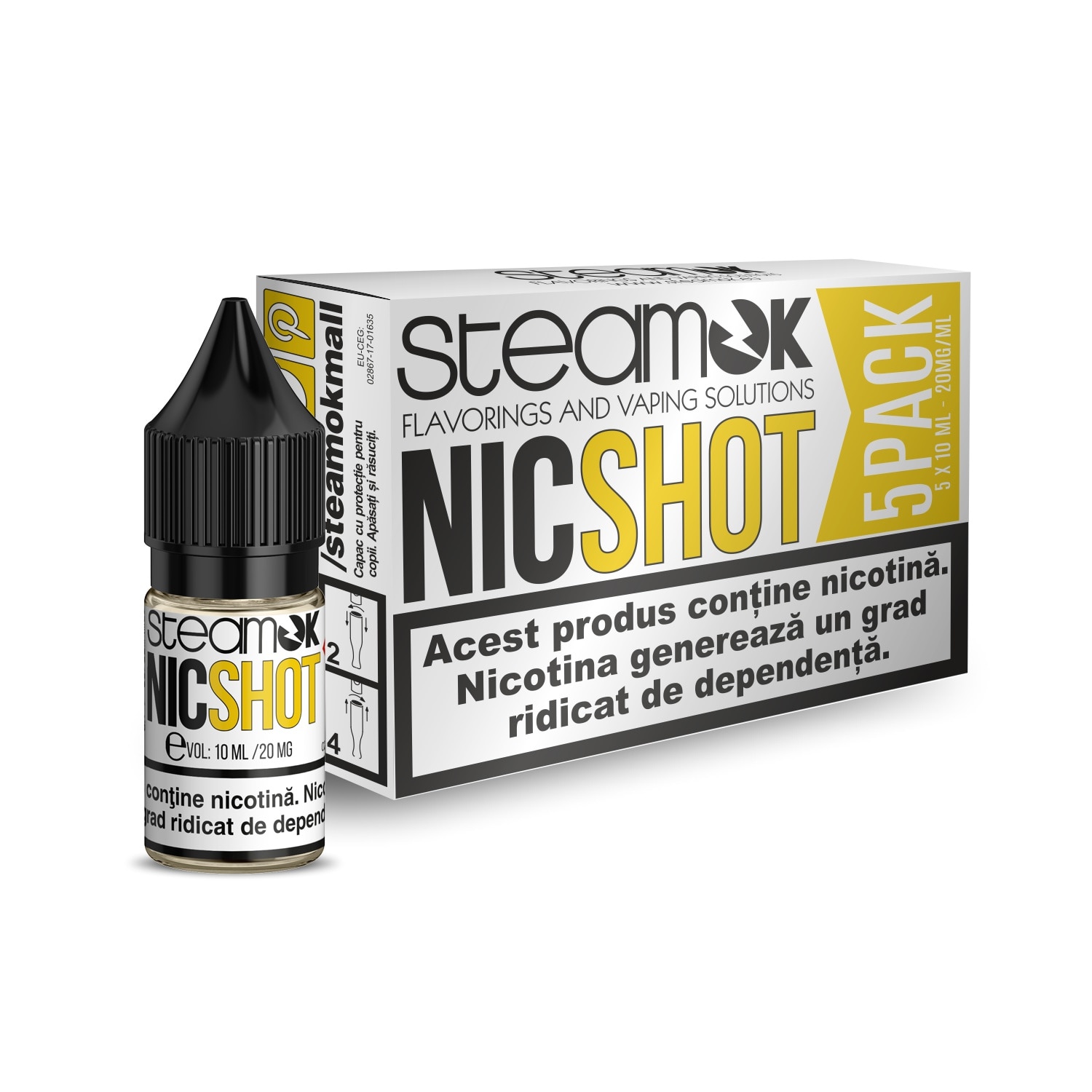 SteamOK Nikotin Shot csomag, 5 db, 10ml, 20mg - eMAG.hu