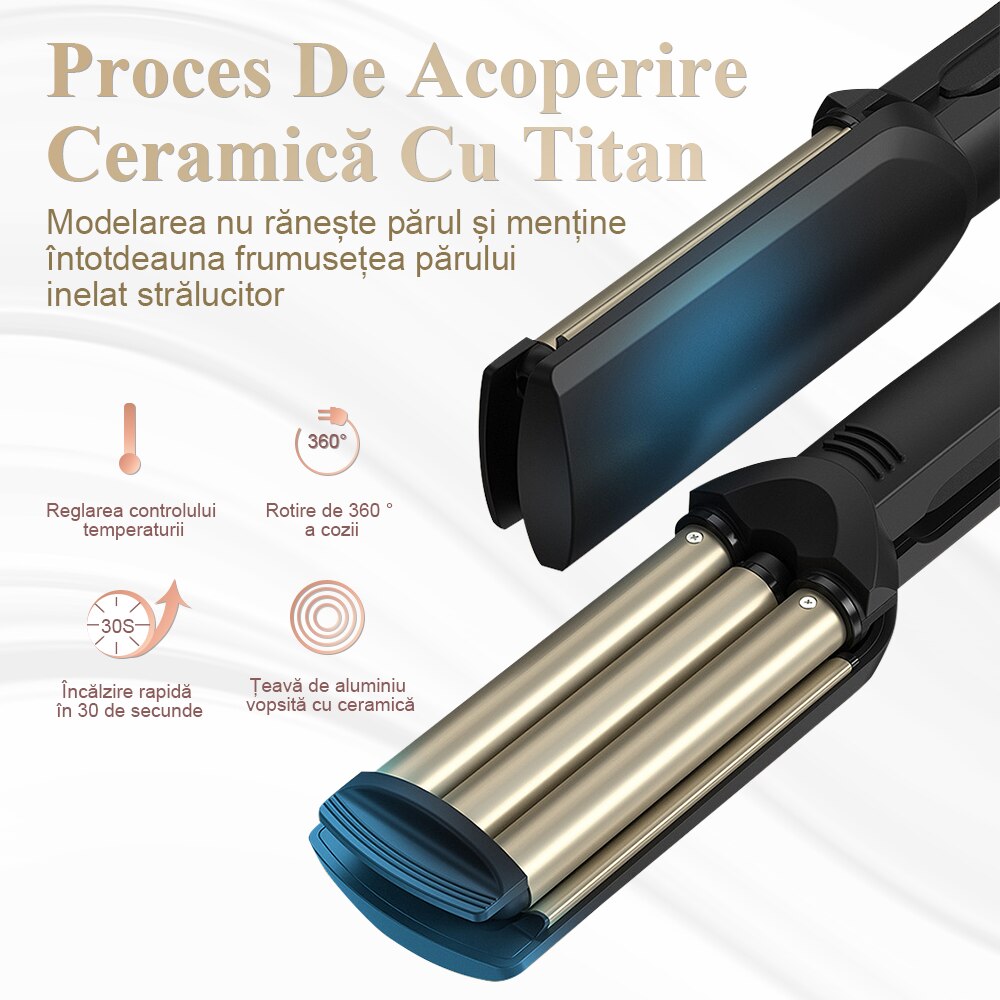 Ondulator de par, AlienPop, 100-220°C, Temperatura reglabila, Incalzire ...