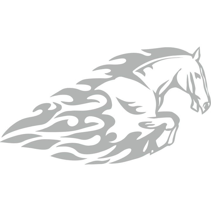 Sticker auto Decorative Flaming Horse, Alb,30 cm - eMAG.ro