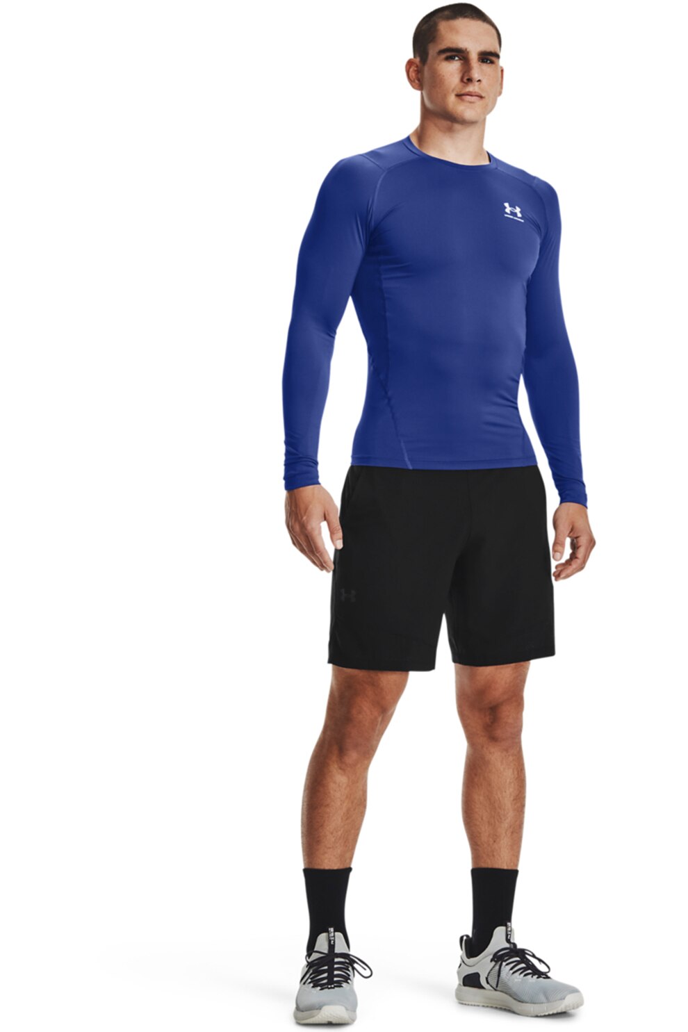 Under Armour, Bluza de compresie pentru fitness HeatGear®, Albastru ...