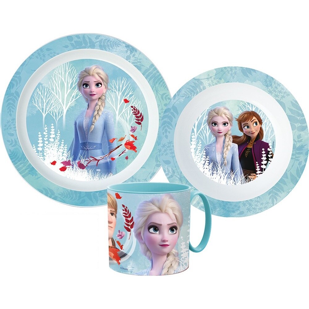 Set 3 piese pentru servit masa, fara BPA, Frozen, Disney, 33345 - eMAG.ro