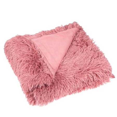 Patura decorativa blana lunga shaggy, roz, 131 x 160 cm - eMAG.ro