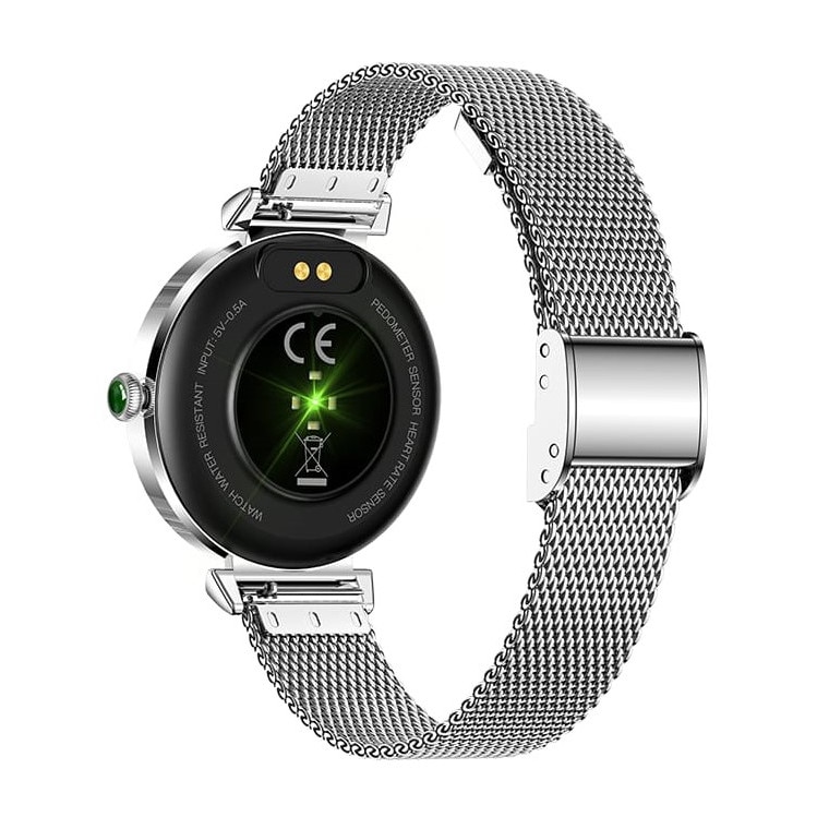 Ceas Smartwatch dama, pentru iOS si Android, cu pietre, Waterproof, 1. ...