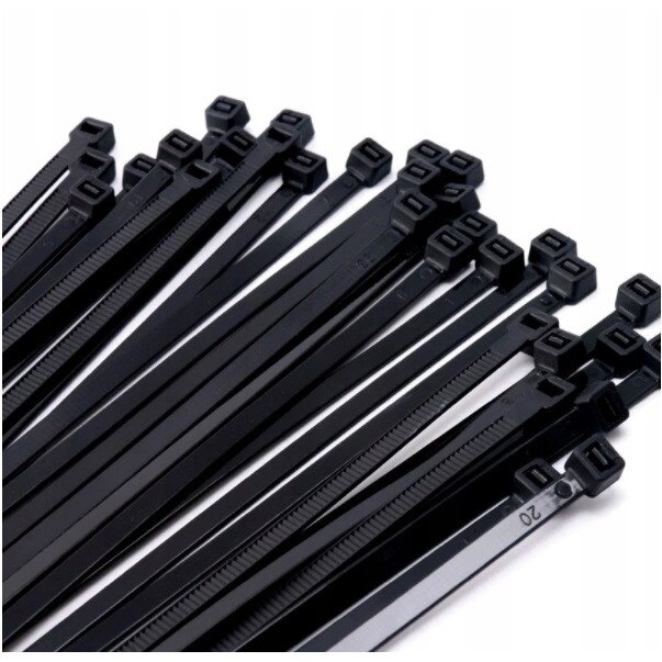 Set 100 de soricei/coliere din plastic, Zola®, negre, 200x3.6 mm - eMAG.ro