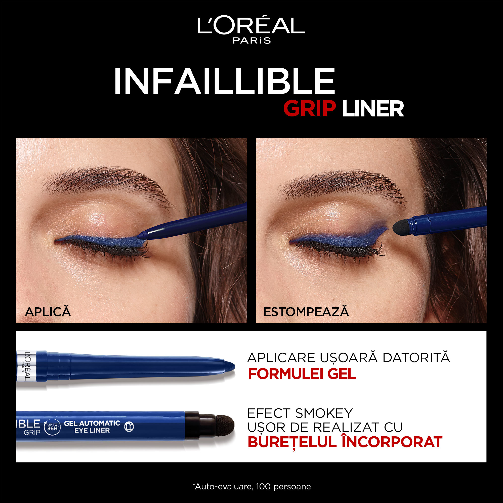 Creion mecanic de ochi Gel L'Oreal Paris Infaillible 36H Grip Blue ...