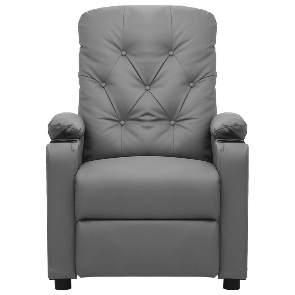 Scaun rabatabil cu ridicare vidaXL, gri, 78,5 x 93 x 96,5 cm, piele ...