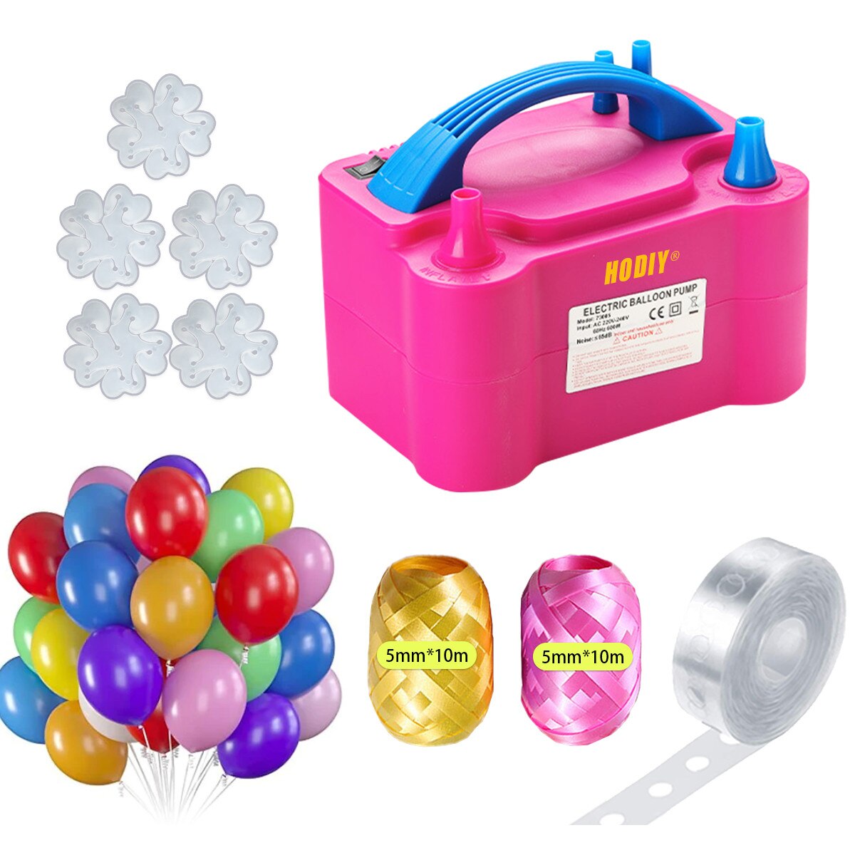 Set compresor baloane, HODIY, 220V, 50/60Hz, Roz - eMAG.ro