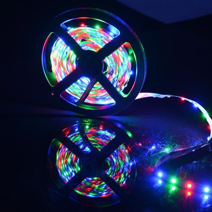 Комплект LED лента Kosiil, RGB, 5m, 12V, 1A, Дистанционно управление ...