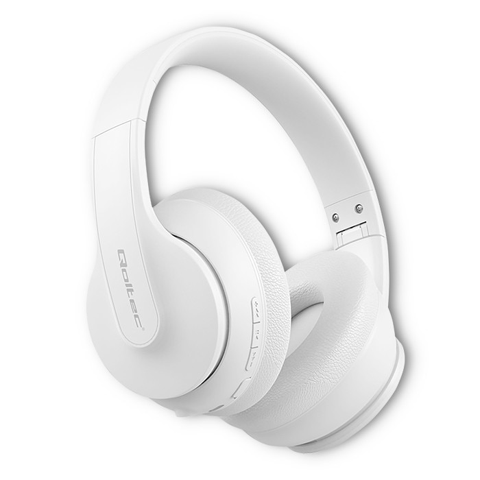 Casti fara fir, Qoltec, microfon, bluetooth, alb - eMAG.ro
