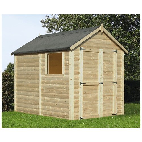 Casuta de gradina cu podea, dimensiune 181x253 cm, culoare natur ...