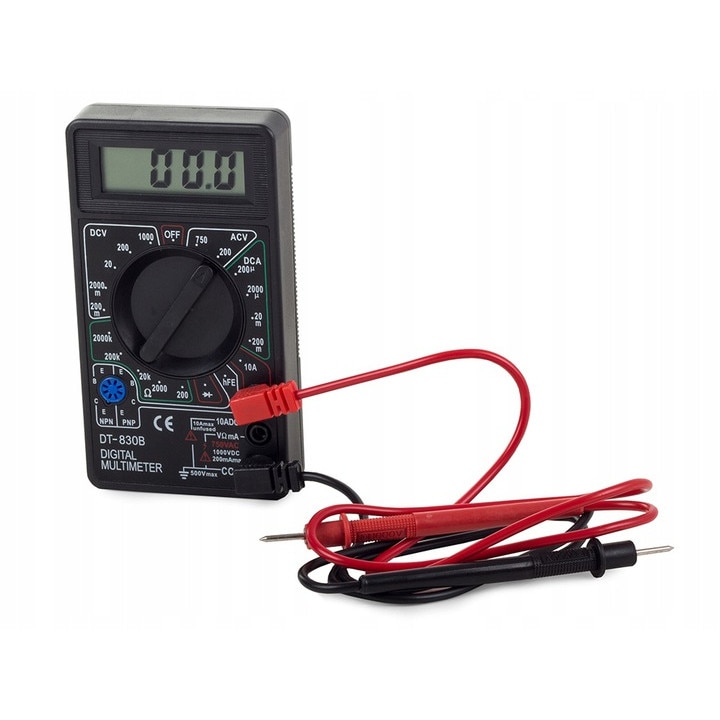 Multimetru digital, Zola®, cu ecran LCD, include set de cabluri pentru ...