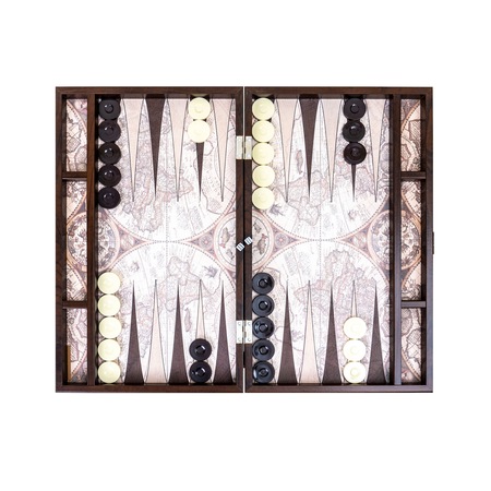 Joc de table din lemn lacuit 50 x 50 cm, antique map / ZTS 5512_1 - eMAG.ro