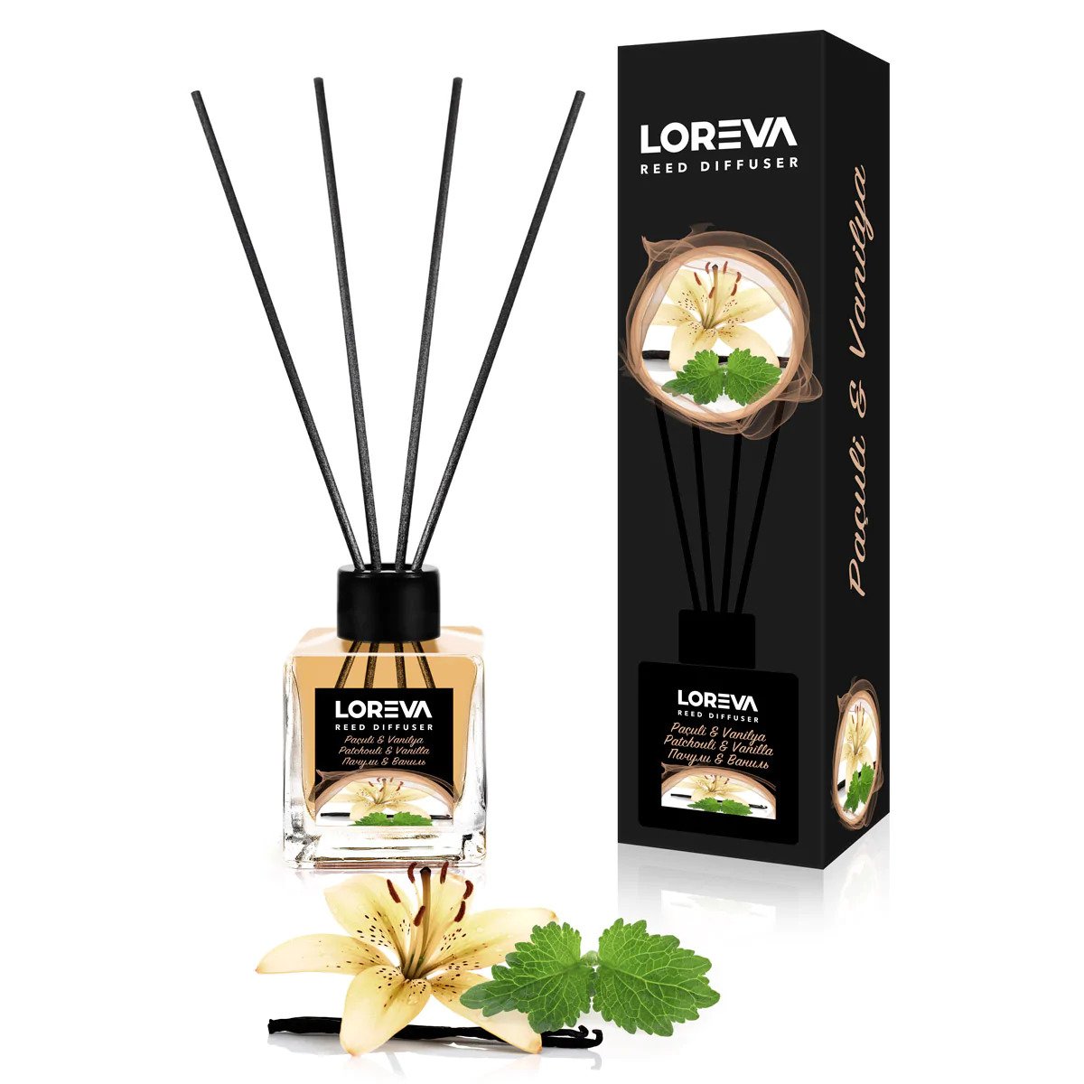 Odorizant De Camera Cu Betisoare Pachouli & Vanilla, Loreva, 100 ml ...