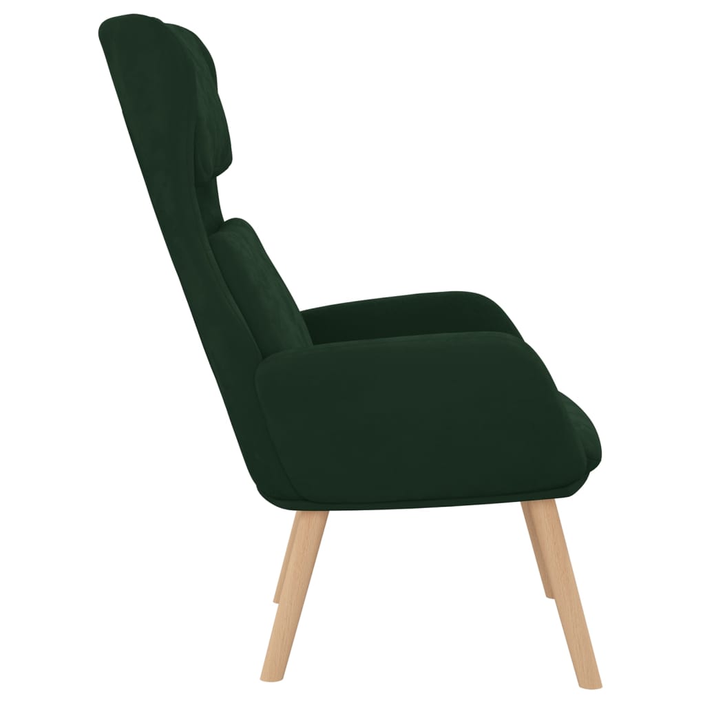Scaun de relaxare vidaXL, verde inchis, catifea, 70 x 77 x 98 cm - eMAG.ro