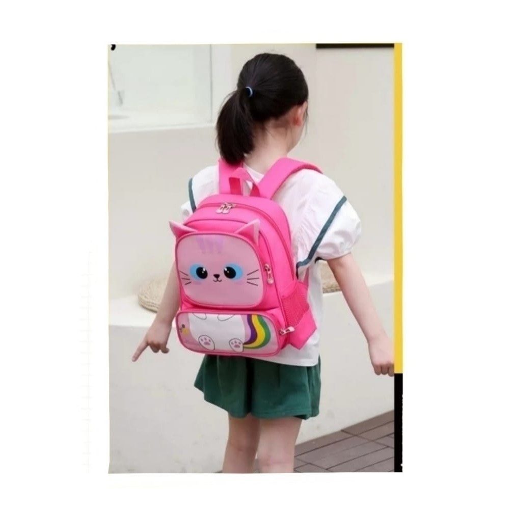 Ghiozdan pentru prescolari Pisica, roz, 32 cm - eMAG.ro