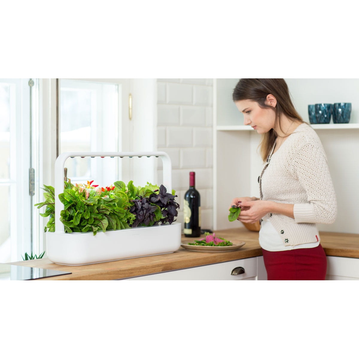 Gradina inteligenta Click & Grow Smart Garden 9, cu lampa LED, gri ...