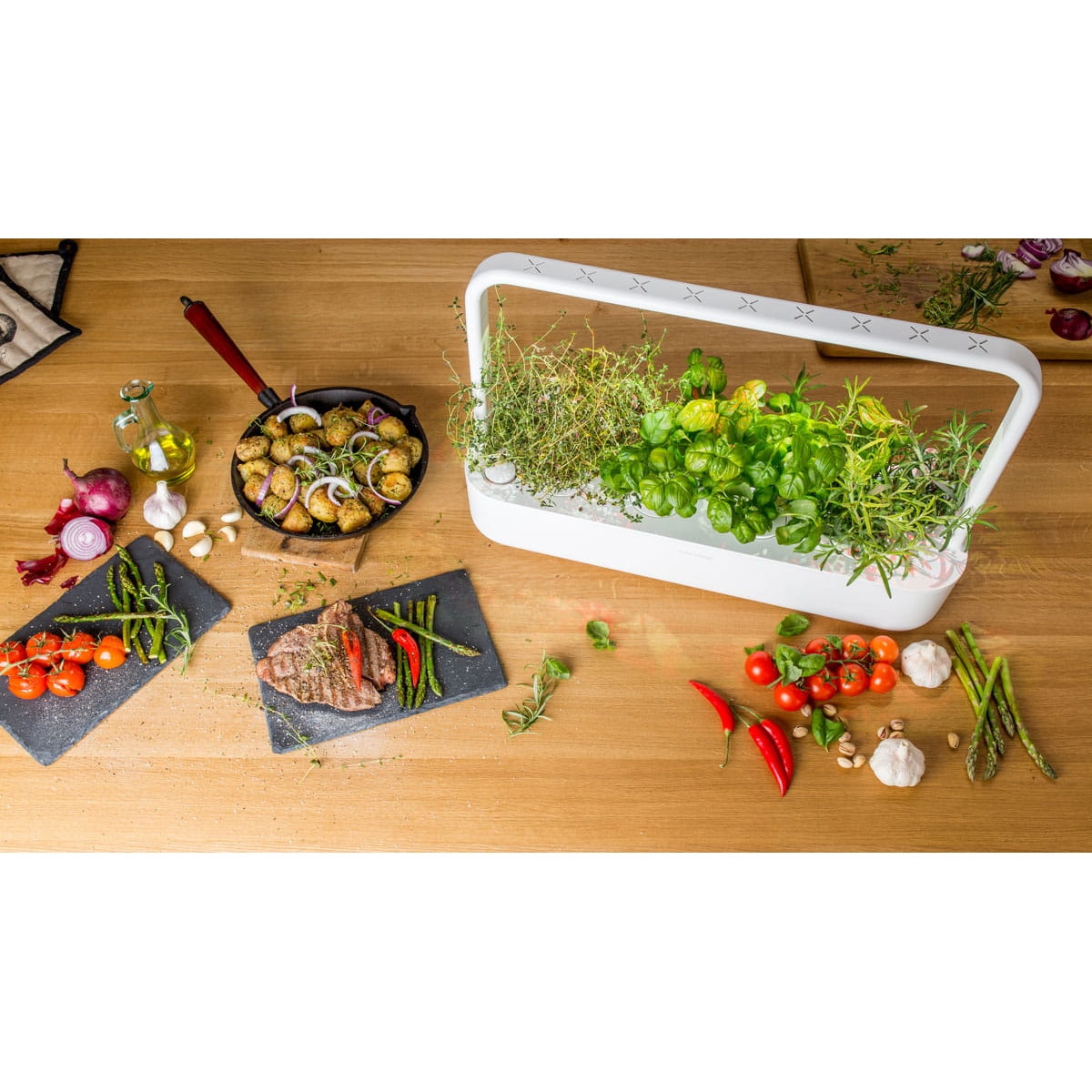 Gradina inteligenta Click & Grow Smart Garden 9, cu lampa LED, gri ...