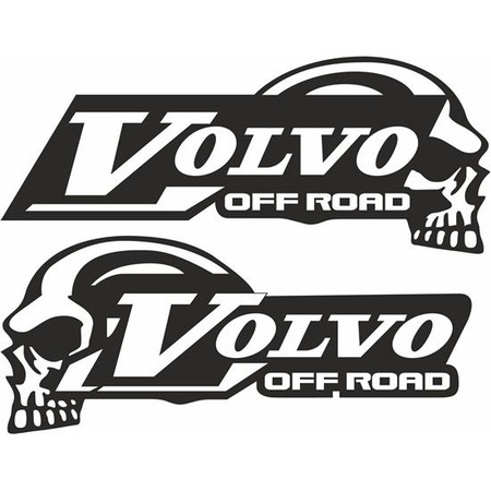 Стикер, Volvo Skull Off Road, черен, 2 части, размер 40 см дължина ...
