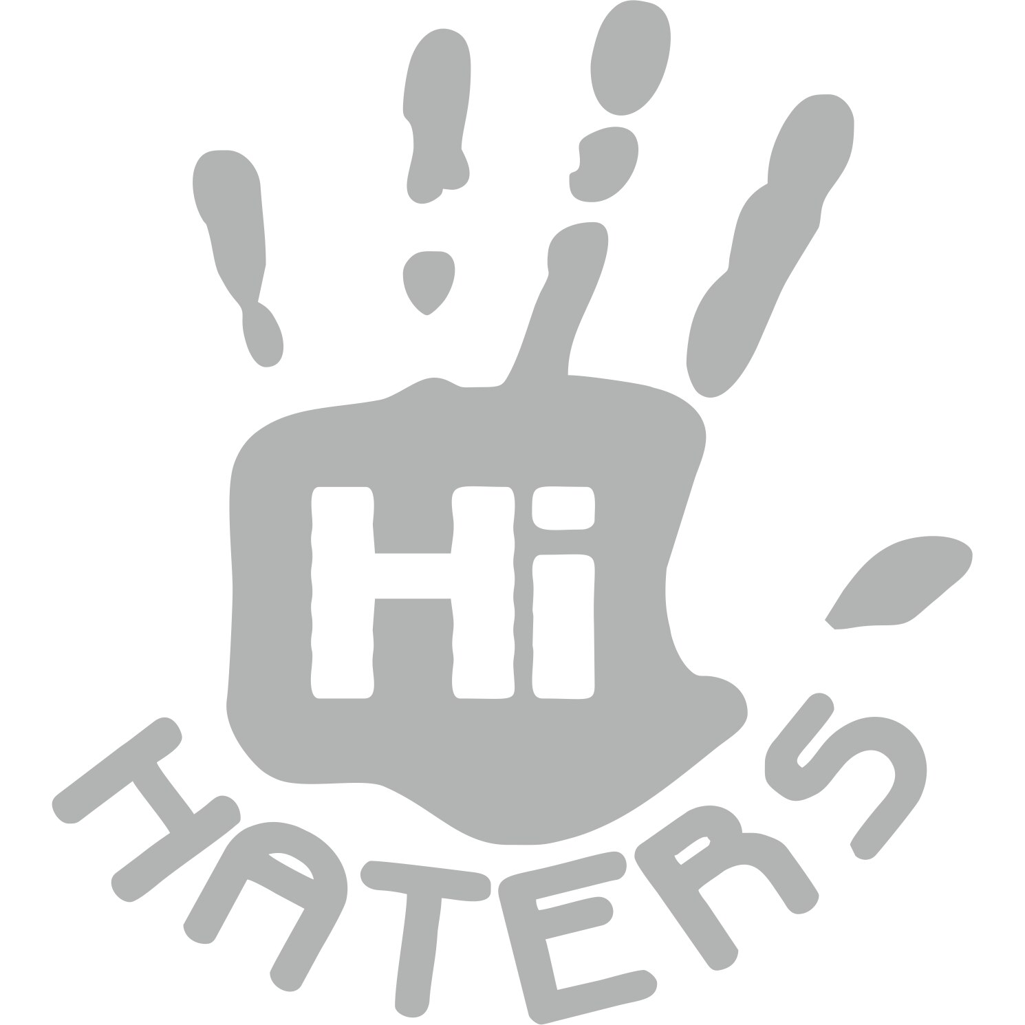 Sticker auto Hi Haters, Alb,20 cm - eMAG.ro