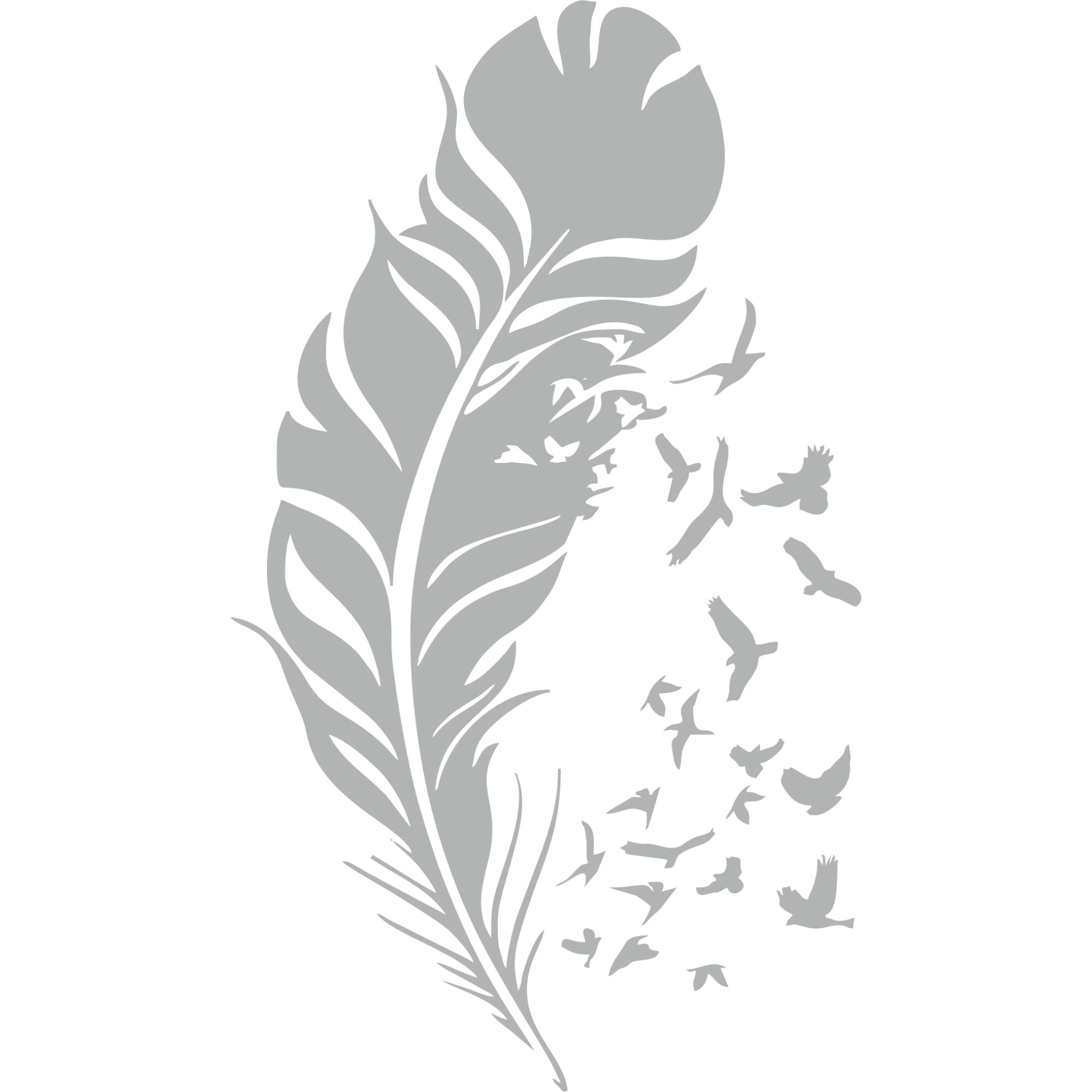 Sticker auto Decorative Feather, Alb,20 cm - eMAG.ro