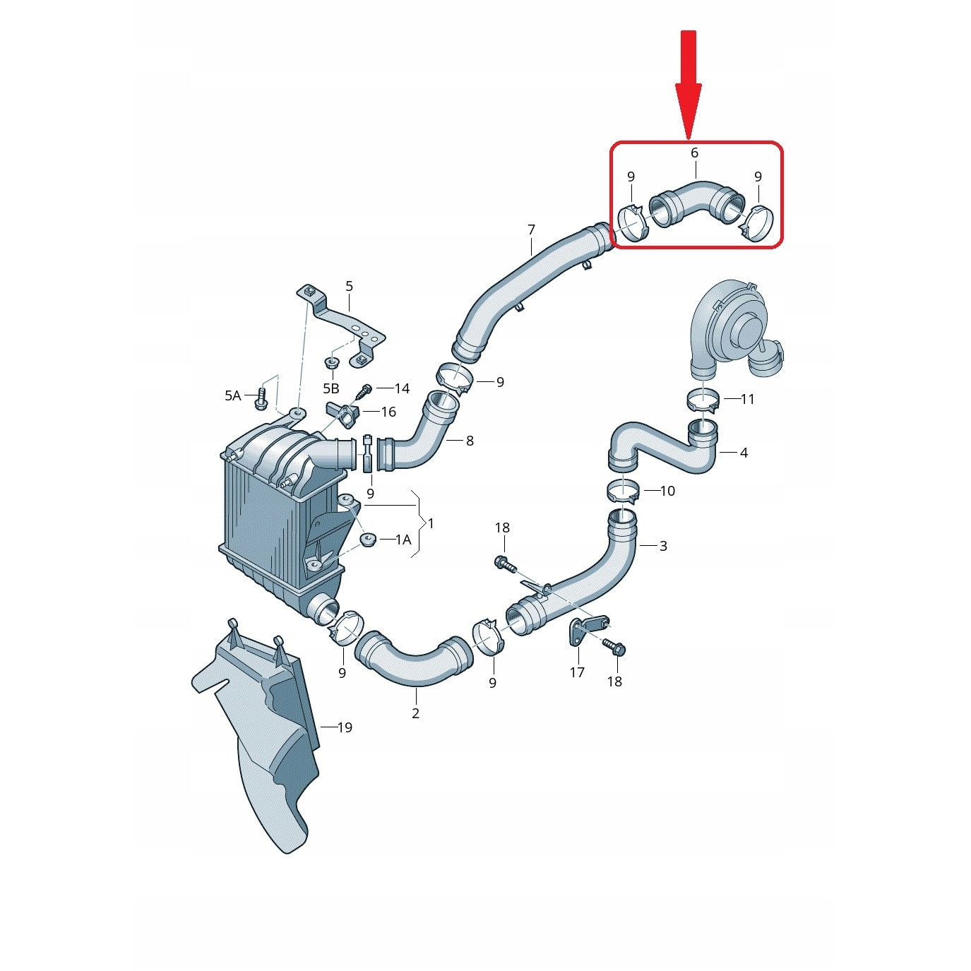 Furtun aer intercooler, Turborury, Seat Ibiza Cordoba Skoda Roomster ...