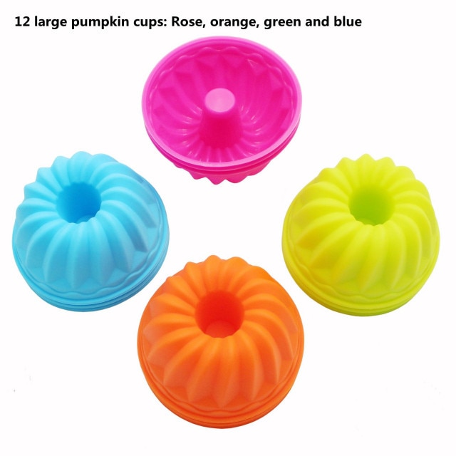 Комплект от 12 силиконови форми за мъфини, многоцветни - eMAG.bg