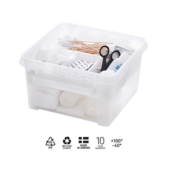 Cutie Prim Ajutor, cu capac, SmartStore Deco 12, 28x28x17 cm - eMAG.ro