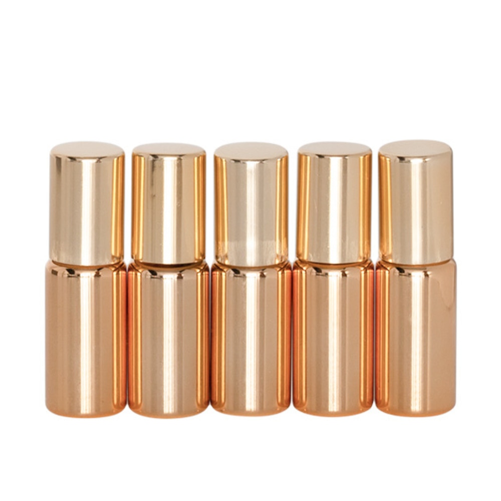 Set 5 recipiente cosmetice sticlute roll on uleiuri esentiale, 5 ml ...
