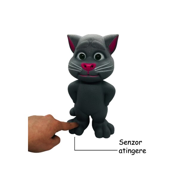 Jucarie Talking Tom, motanul inteligent si vorbitor cu senzori la ...