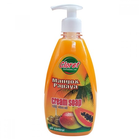 Sapun lichid 500ml + Rezerva 1L, Cloret, Mango si Papaya, cu glicerina ...