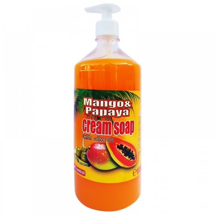 Sapun lichid 500ml + Rezerva 1L, Cloret, Mango si Papaya, cu glicerina ...