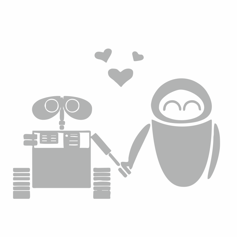 Sticker auto Eve and Wall-E, Alb,25 cm - eMAG.ro