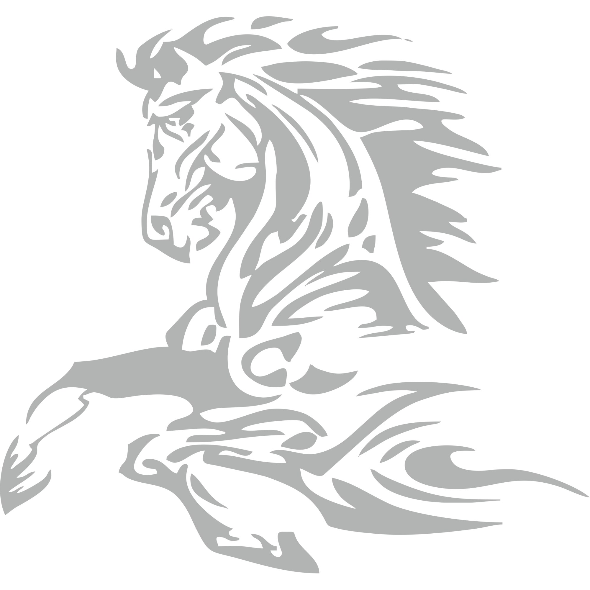Sticker auto Flaming Horse, Alb,30 cm - eMAG.ro