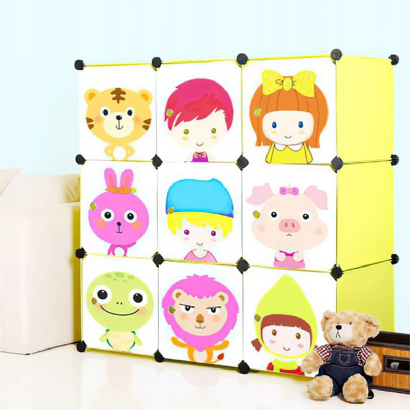 Dulap pentru haine, Copii, Cu imagini pline de culoare, Verde, 110 x 37 ...