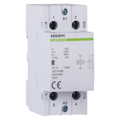 Contactor de instalare Noark 102416, 220/230 V, 2 module, 40 A - eMAG.ro