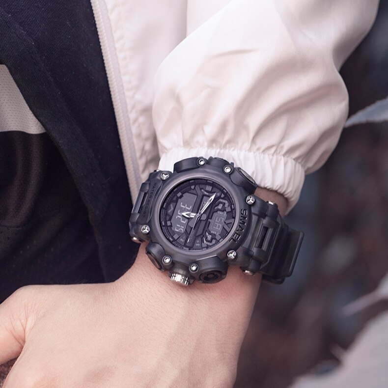 Ceas barbatesc Smael Casual Sport Quartz Stil Army Militar Hibrid ...
