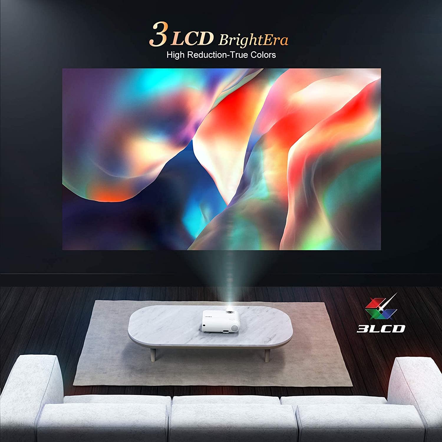 Mini Proiector Home Cinema WiFi YABER V2 cu Screen Mirroring, 7000 ...