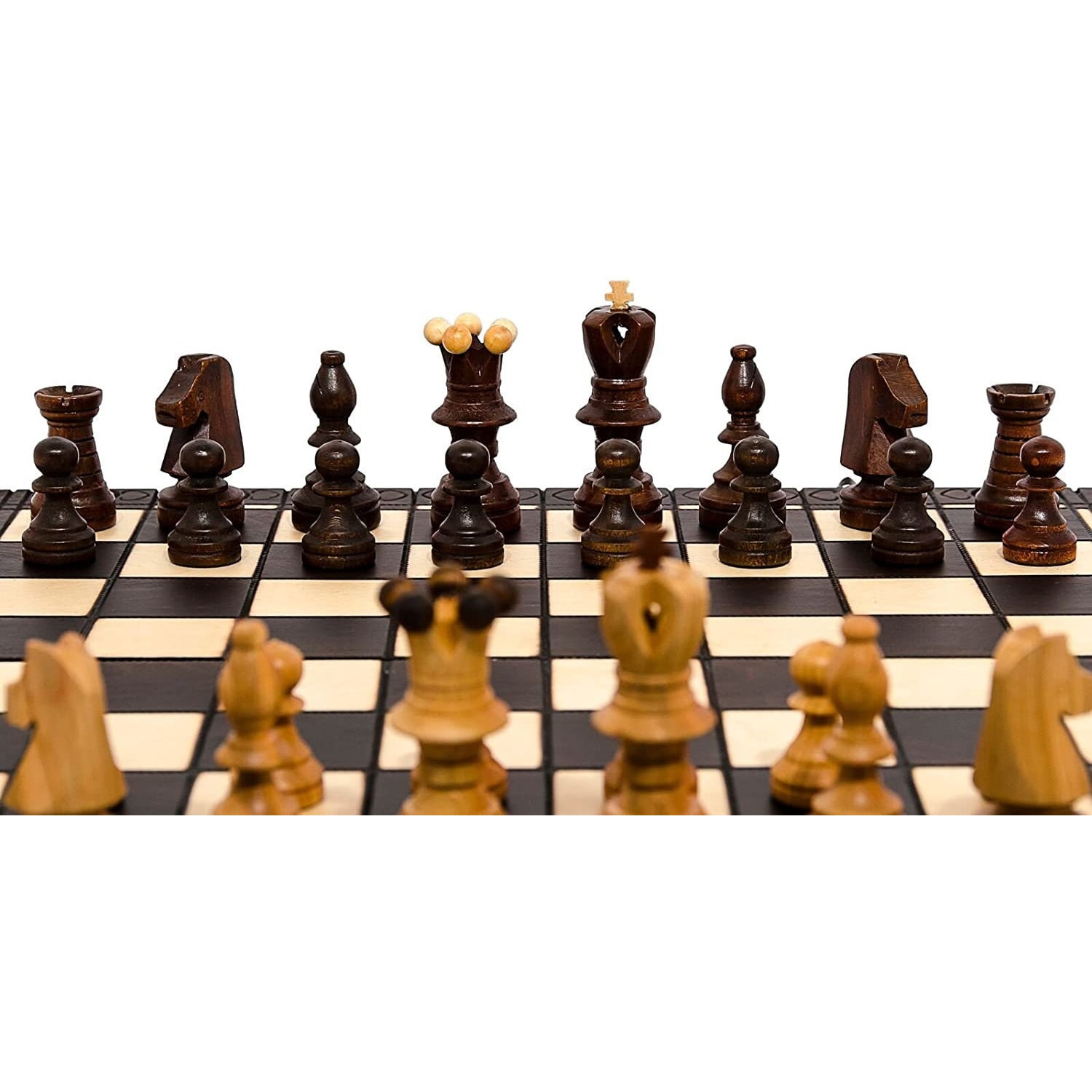 Set de sah Master of Chess, Clasic, 54 x 54 cm, Lemn, Alb, Negru - eMAG.ro