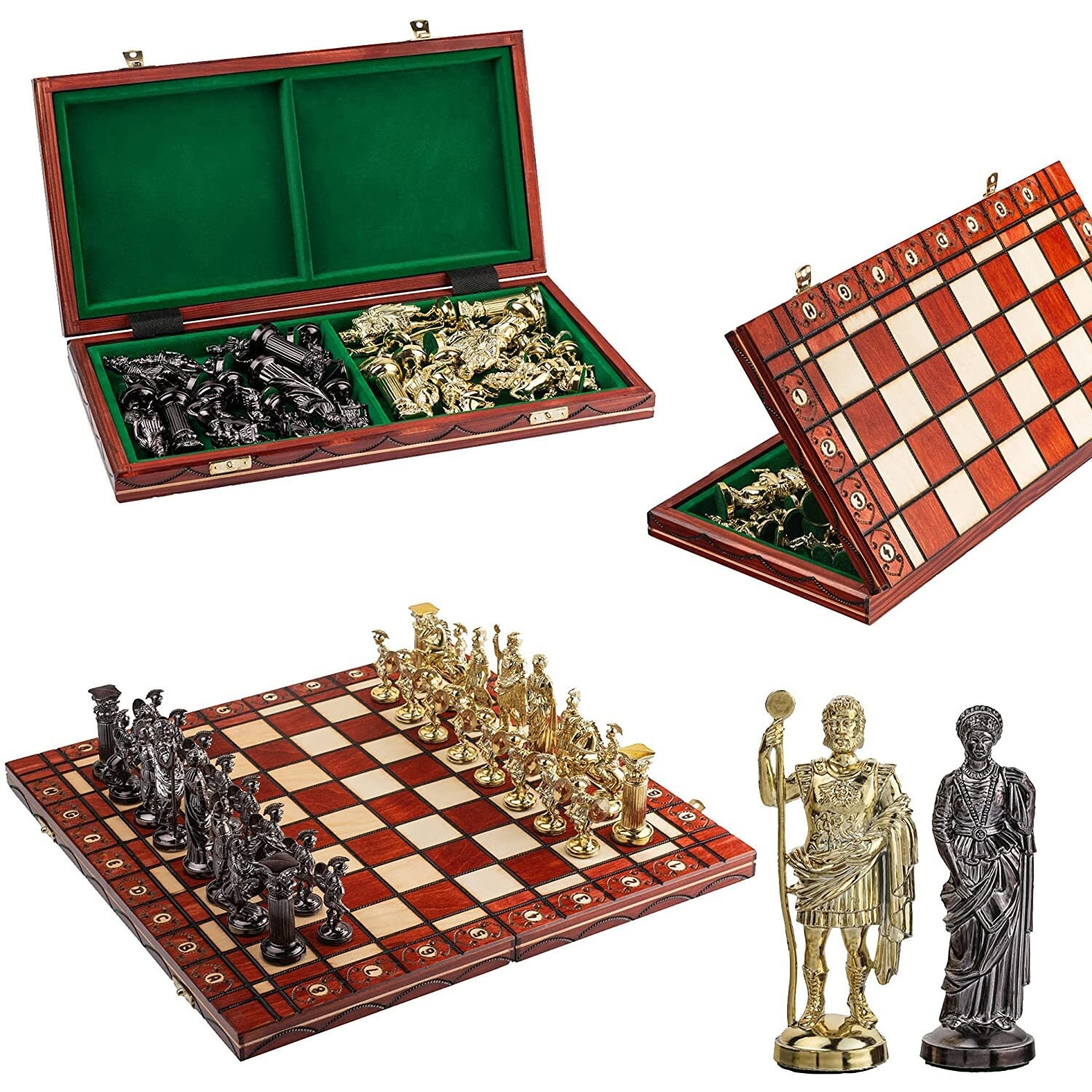 Set de sah Master of Chess, Clasic, 42 x 42 cm, Pliabil, Lemn, Plastic ...