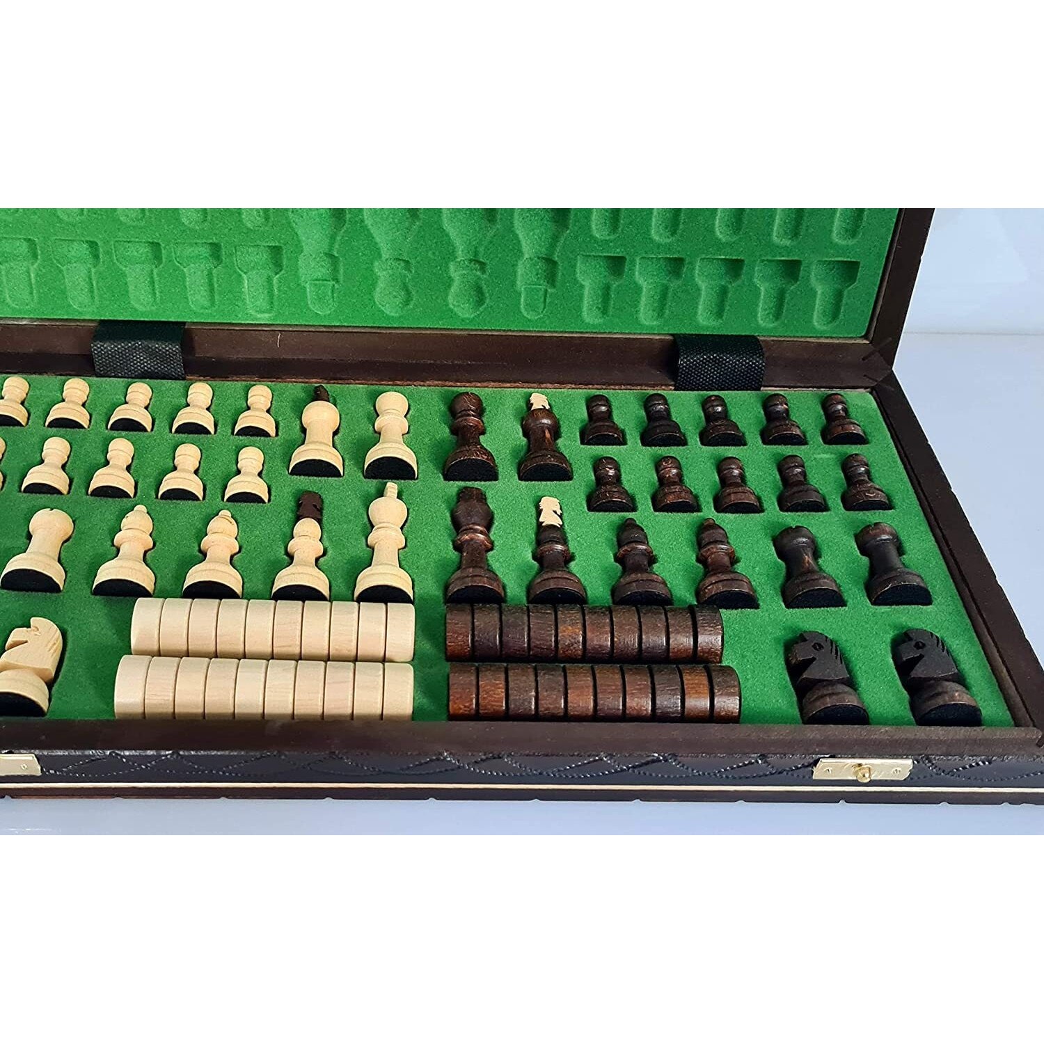 Set de sah si table Master of Chess, Clasic, 40 x 40 cm, Lemn, Alb ...