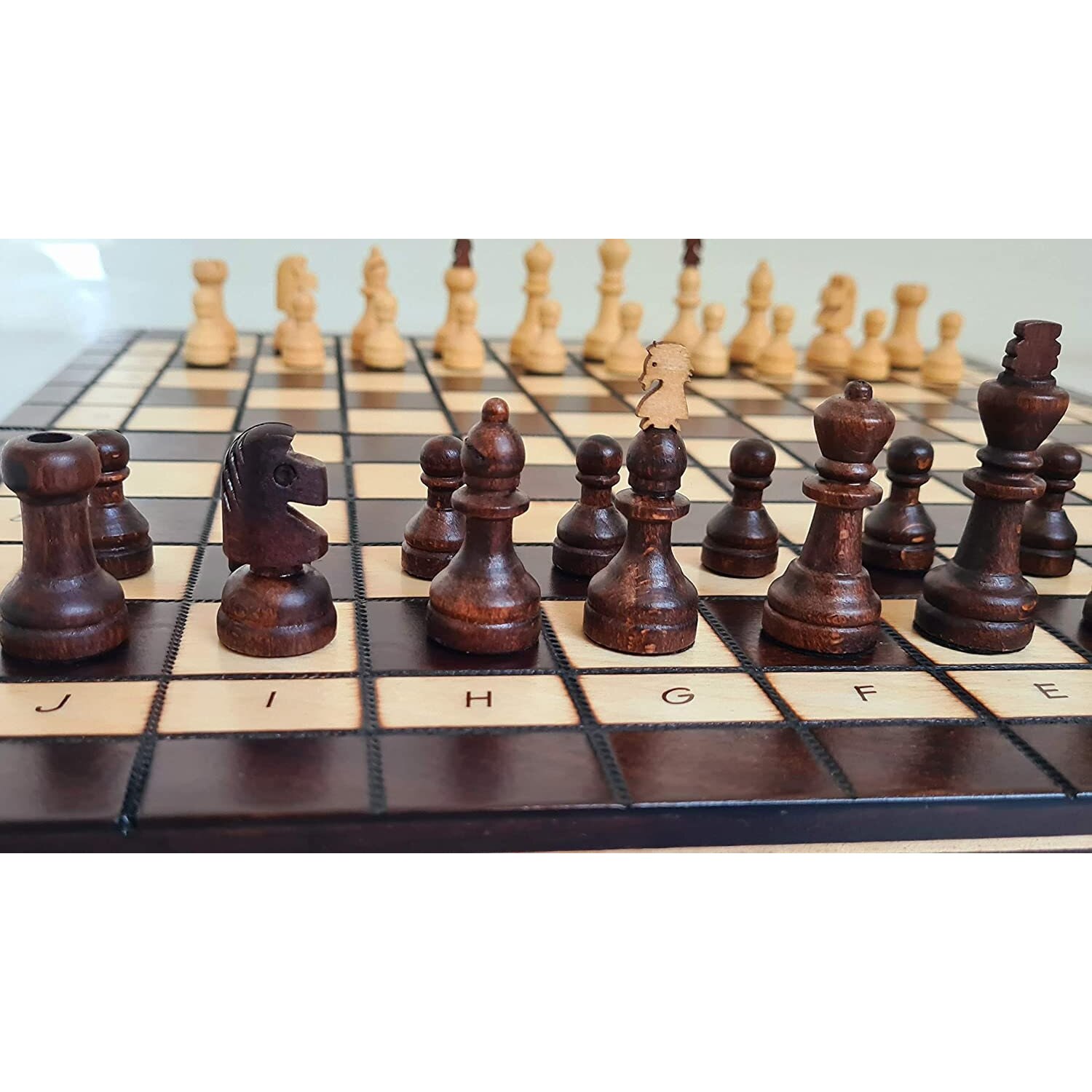 Set de sah si table Master of Chess, Clasic, 40 x 40 cm, Lemn, Alb ...
