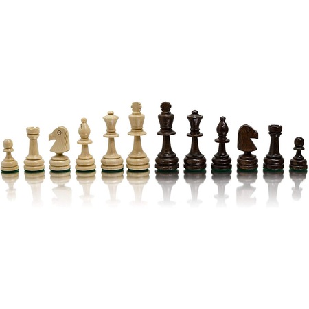 Set piese de sah Master of Chess, 40 Piese, Lemn, Alb, Maro inchis ...