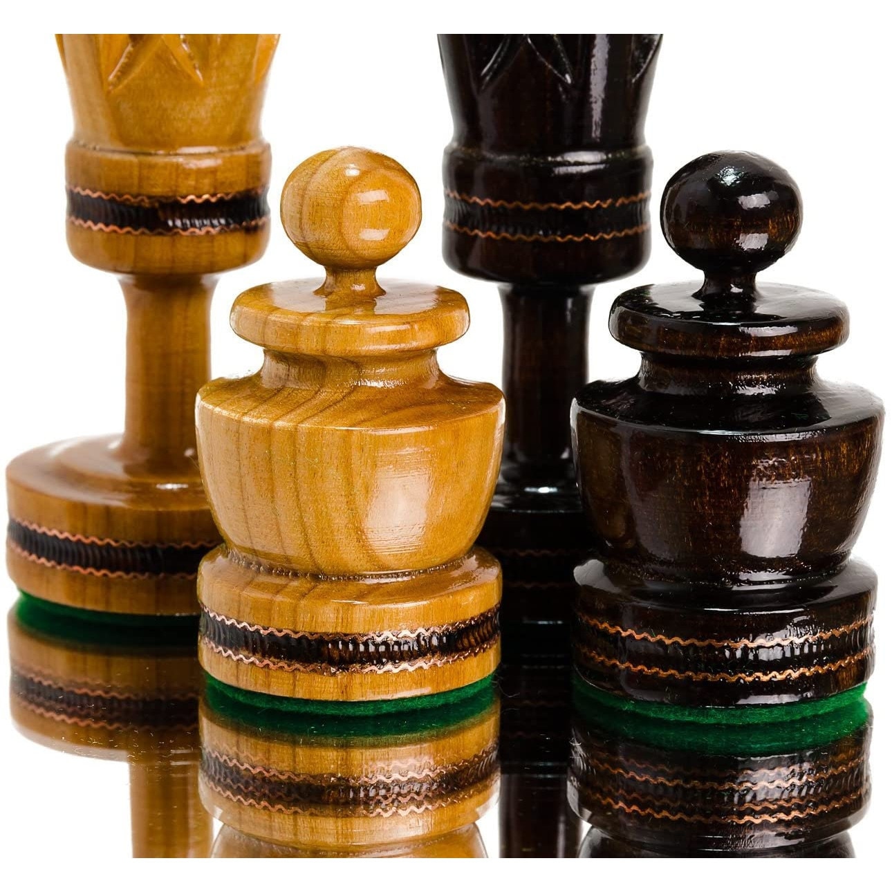 Set de sah Master of Chess, Clasic, 50 x 50 cm, Lemn, Alb, Maro, Verde ...