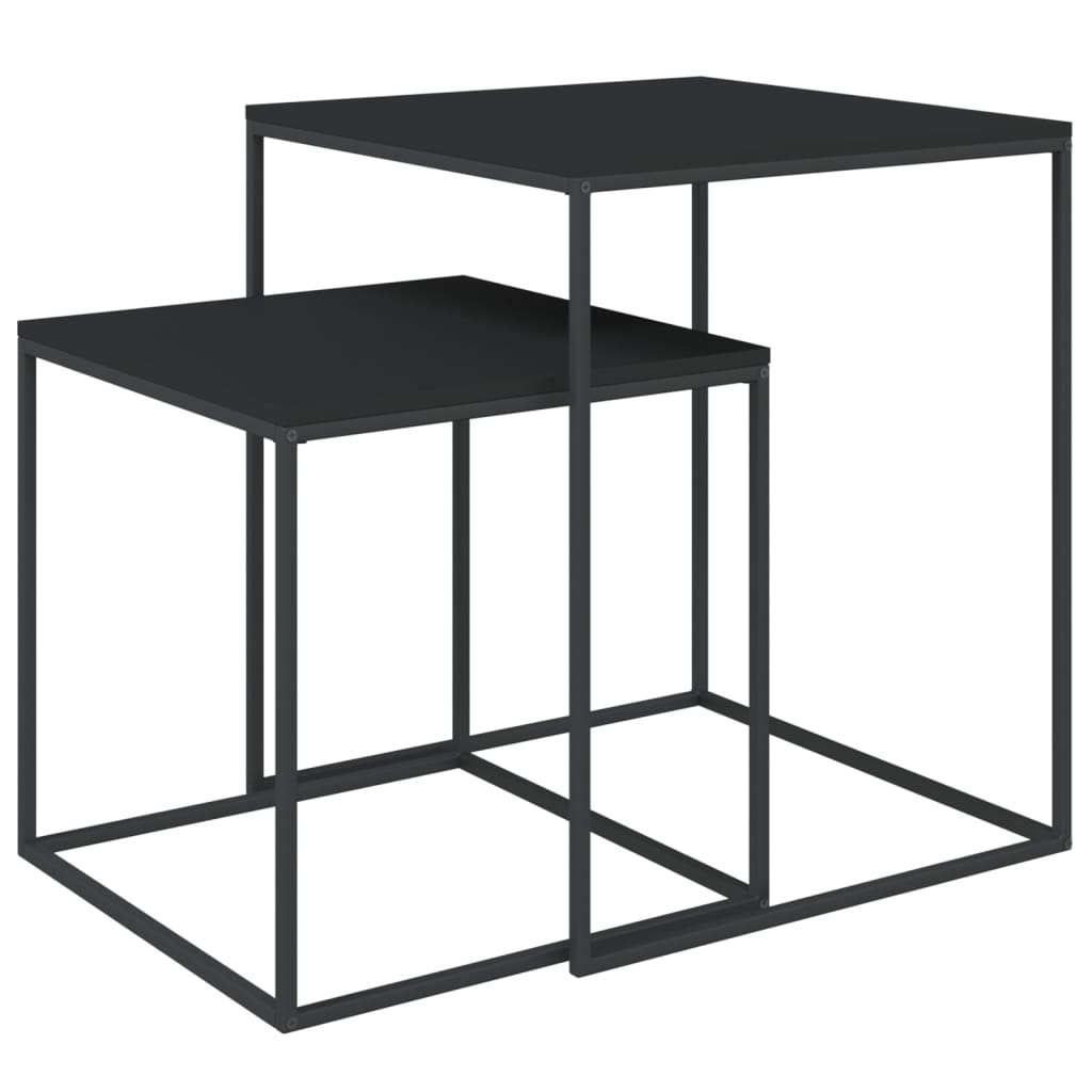 Set Masute cafea, 2 buc., lemn prelucrat si metal, pentru dormitor ...