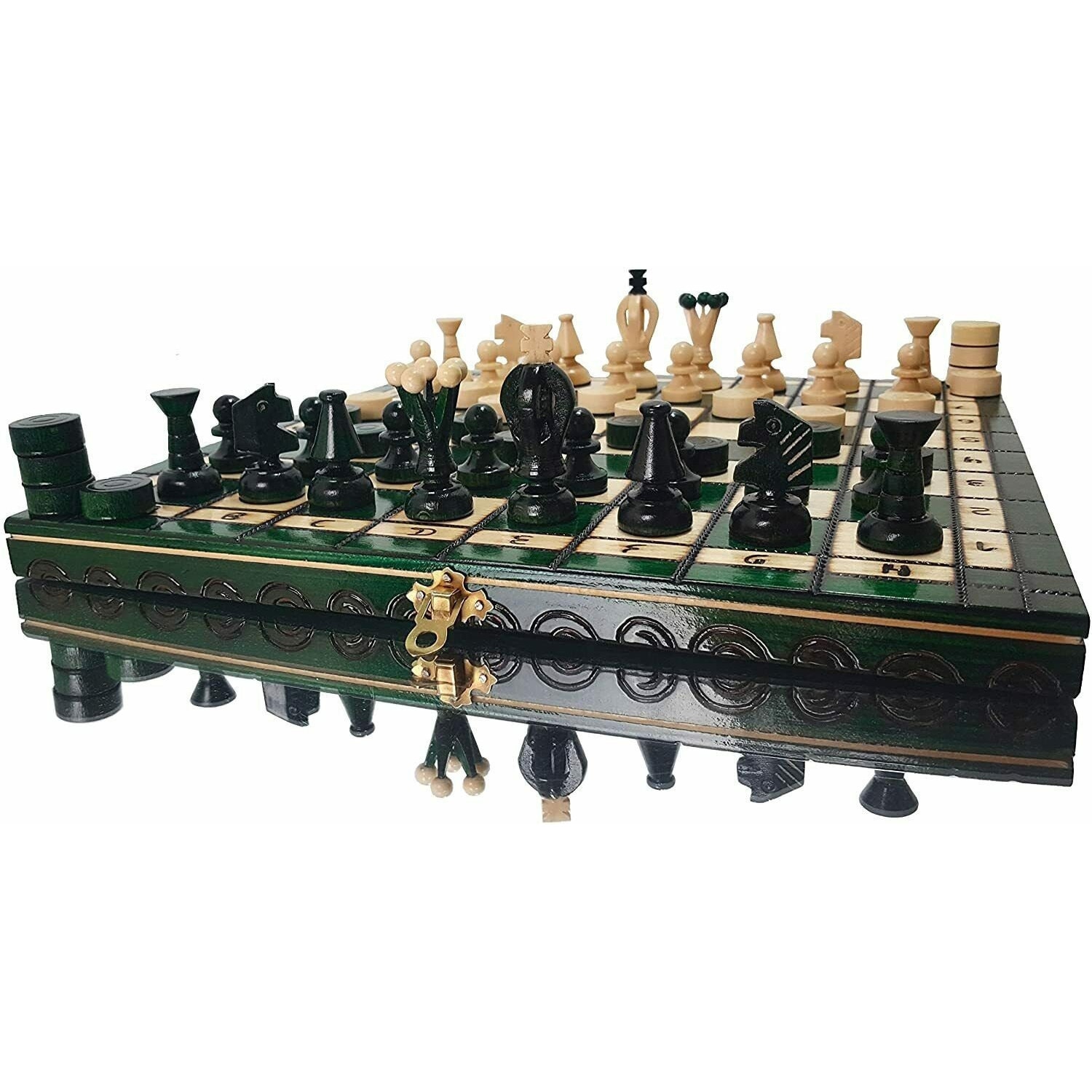 Set de sah si table Master of Chess, Model clasic, Tabla pliabla, 35 x ...