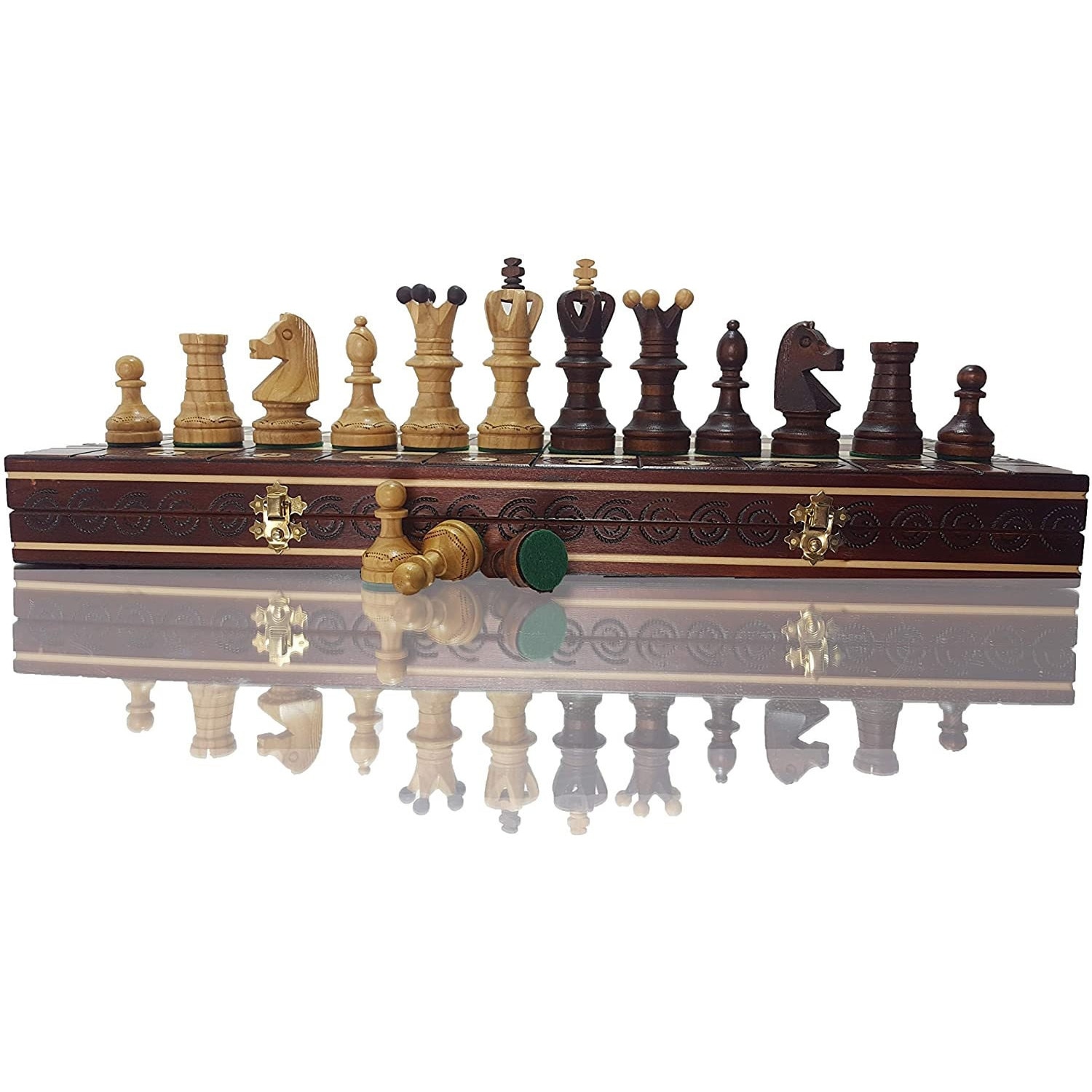 Set de sah Master of Chess, Model clasic, Tabla pliabla, 54 x 54 cm ...