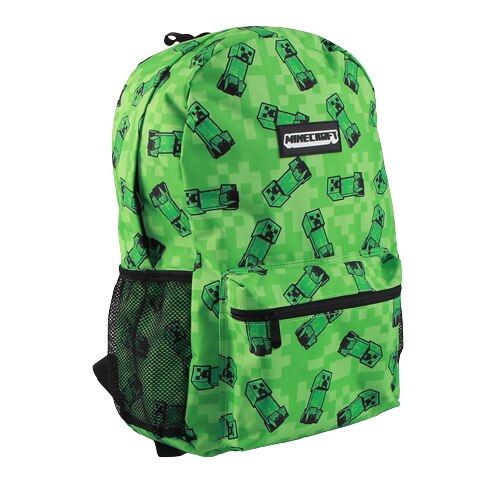 Ghiozdan scoala Minecraft Creeper High, 45 x 31 x 13.5 cm, Verde/Negru - eMAG.ro